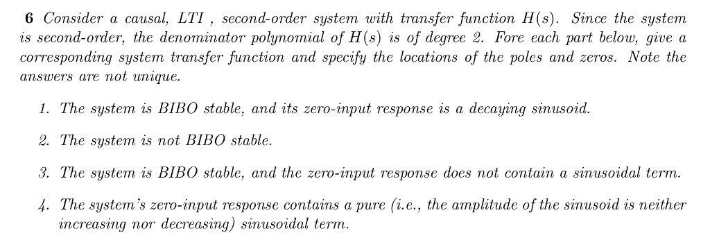 Solved Consider A Causal Lti Second Order System With