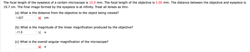Solved The Focal Length Of The Eyepiece Of A Certain