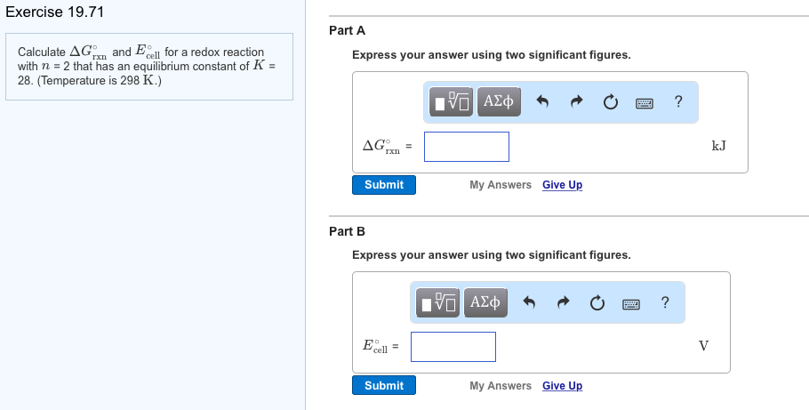 Solved Calculate Delta G degree_rxn and E degree_cell for a | Chegg.com