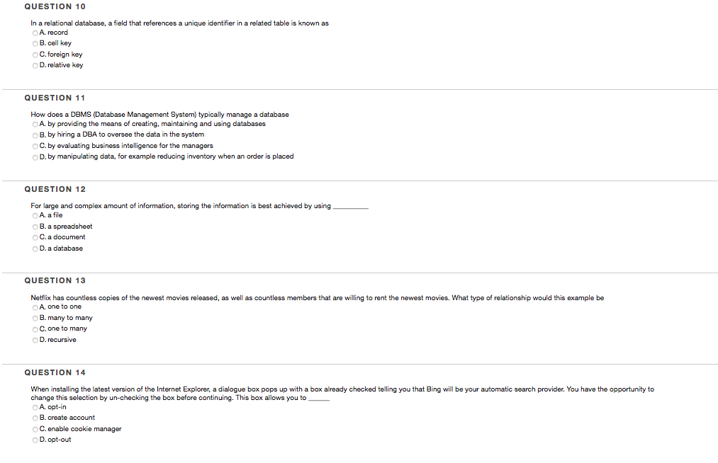 Solved QUESTION 15 Which of the following is an example of | Chegg.com