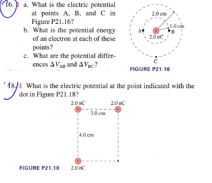Solved 6. a. What is the electric potential at points A, B, | Chegg.com