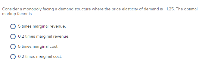 Solved Consider a monopoly facing a demand structure where | Chegg.com