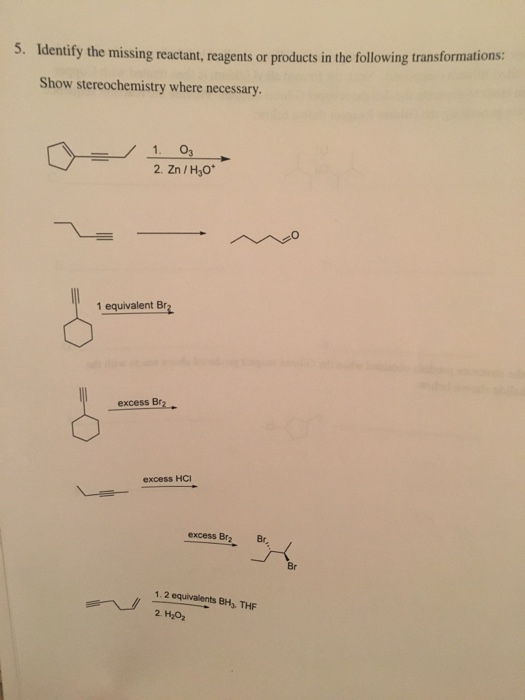 Solved Identify the missing reactant reagents or products in | Chegg.com