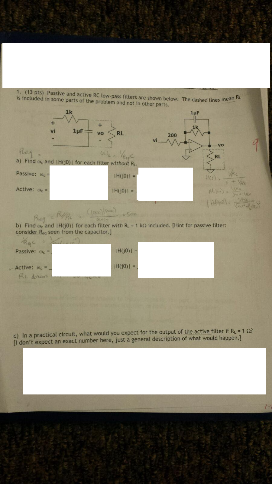 Solved Passive and active RC low-pass filters are shown | Chegg.com Solved Passive and active RC low-pass filters are shown | Chegg.com