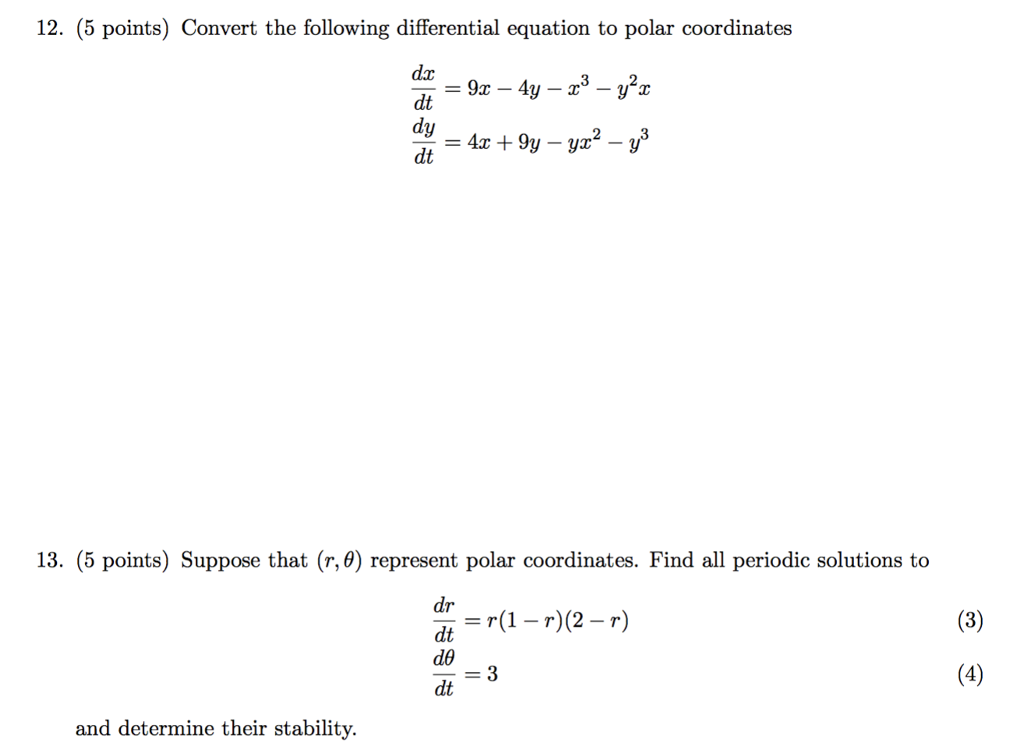 Solved 12. (5 points) Convert the following differential | Chegg.com