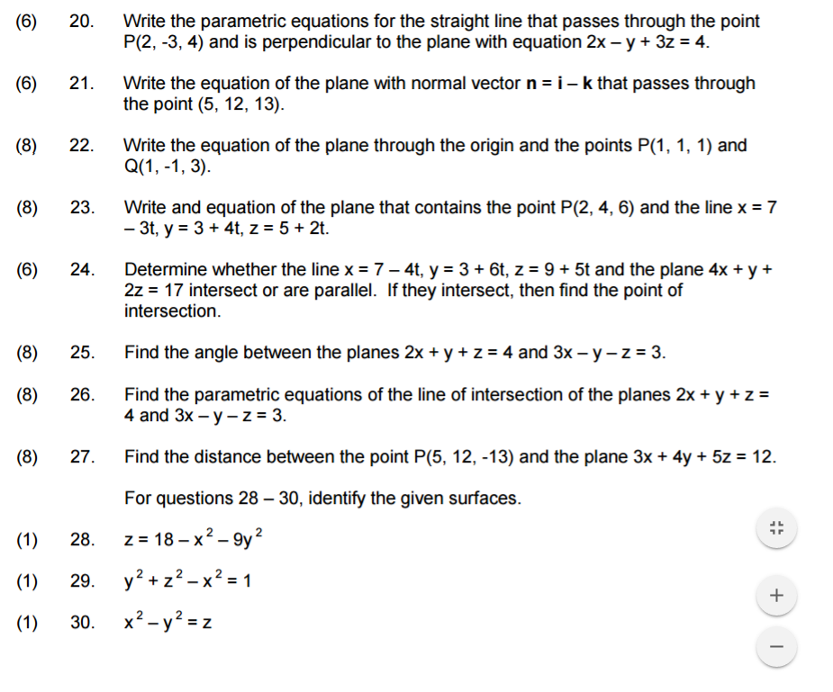 Solved Write the parametric equations for the straight line | Chegg.com