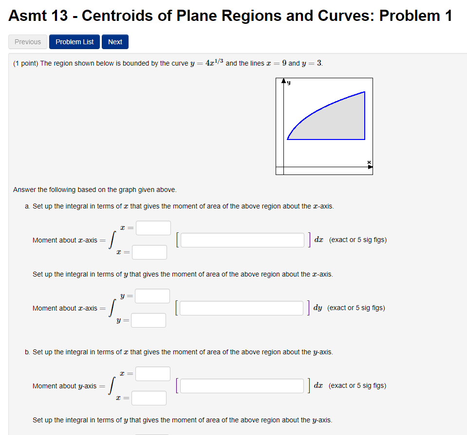 Solved Asmt 13 - Centroids of Plane Regions and Curves: | Chegg.com
