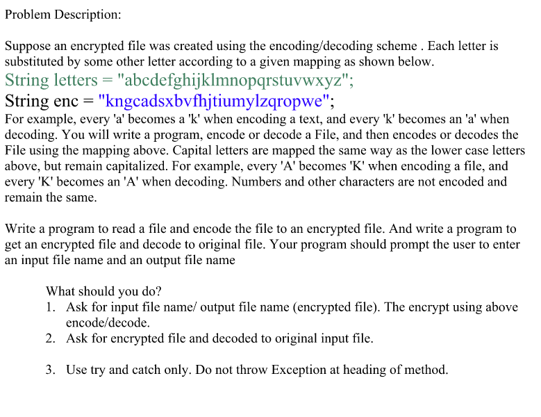 Solved Problem Description Suppose An Encrypted File Was 