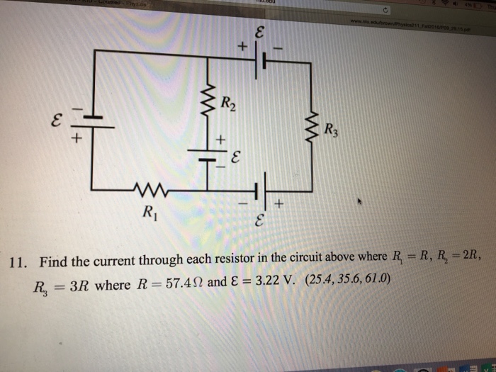 Solved Find the current through each resistor in the circuit | Chegg.com