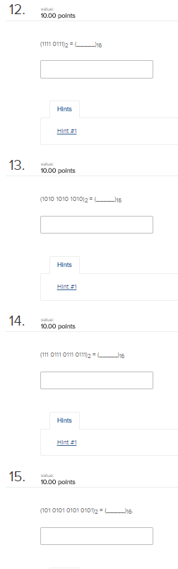 Solved 12· 10.00 points (1111 01112°し 16 Hints Hint #1 13 | Chegg.com