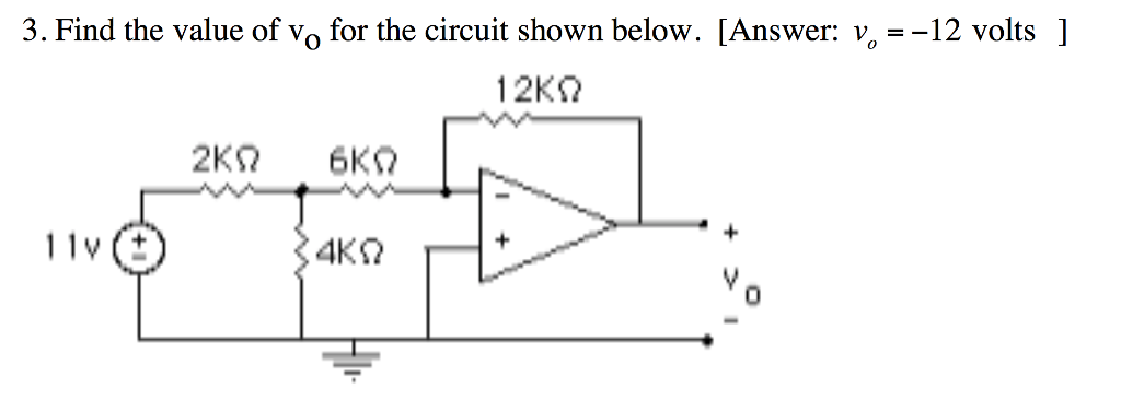 Solved Find the value of v_0 for the circuit shown below. | Chegg.com