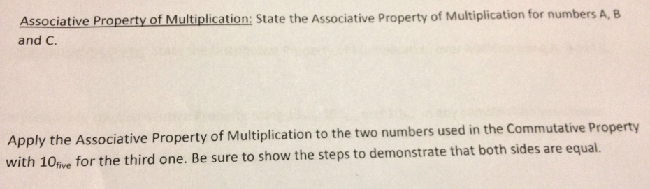 Solved State the Associative Property of Multiplication for | Chegg.com