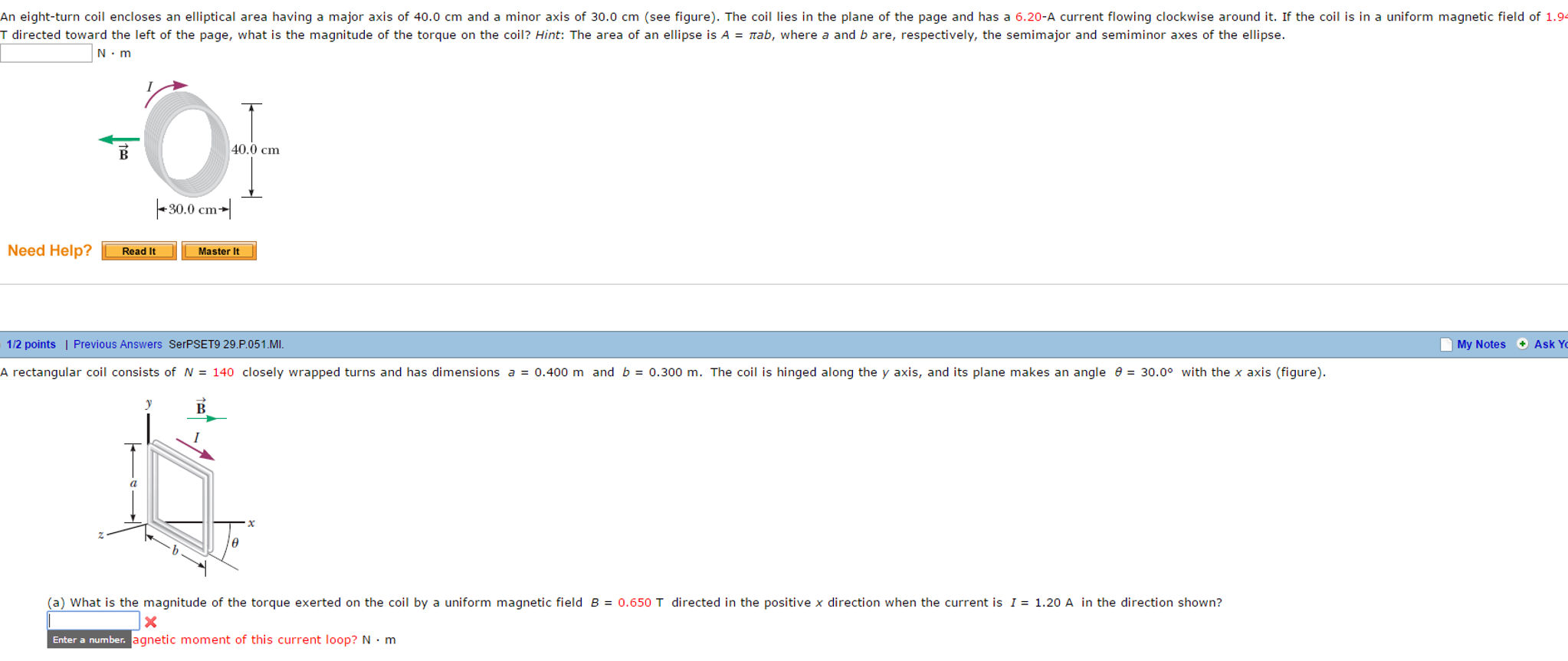 Solved An eight-turn coil encloses an elliptical area having | Chegg.com
