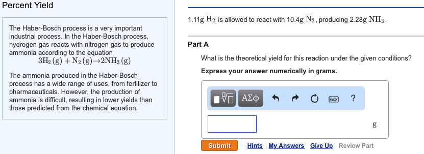The Haber-Bosch process is a very important | Chegg.com