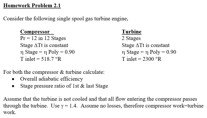 Consider the following single spool gas turbine | Chegg.com