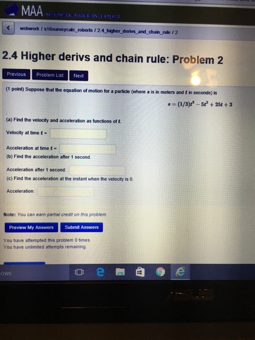 Solved Velocity and accelearation Derivative (chain rule) | Chegg.com