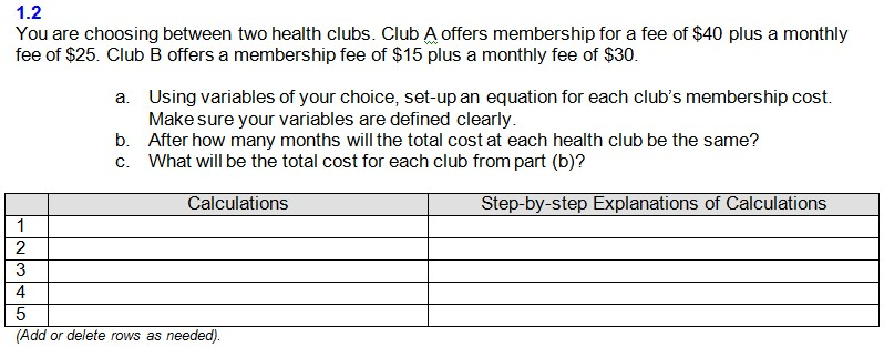Solved You are choosing between two health clubs. Club A | Chegg.com