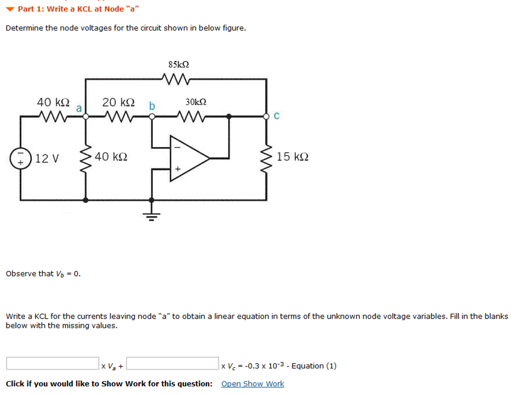 Solved Determine the node voltage for the circuit shown in | Chegg.com