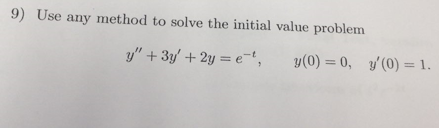 Solved Use any method to solve the initial value problem y" | Chegg.com