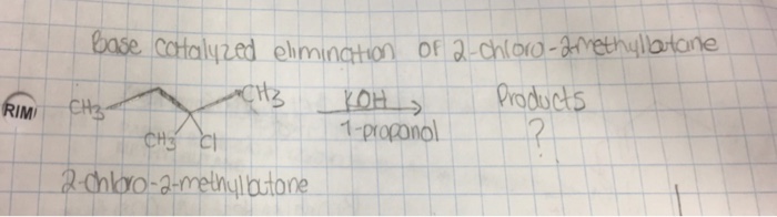 Solved BASE CATALYZED ELIMINATION OF 2-CHLORO-2-METHYLBUTANE | Chegg.com