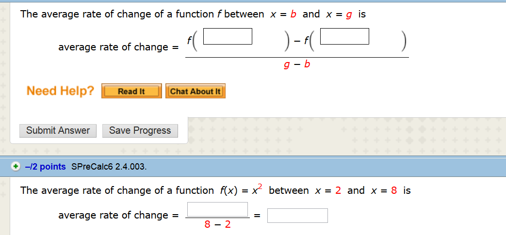 Solved The average rate of change of a function f between x | Chegg.com