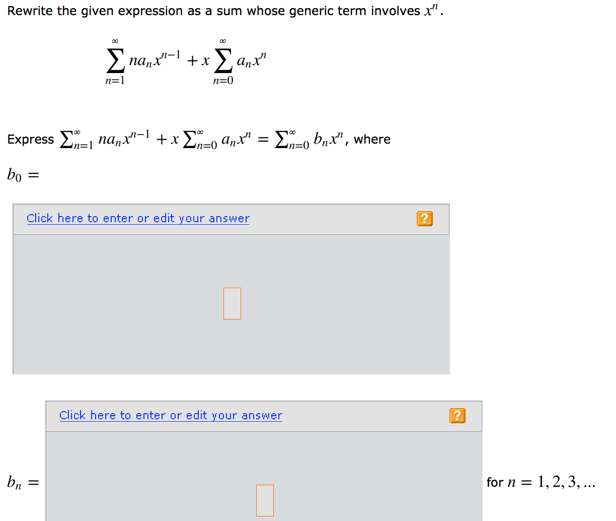Solved Rewrite the given expression as a sum whose generic | Chegg.com