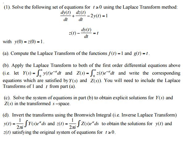 Solved Solve the following set of equations for t | Chegg.com