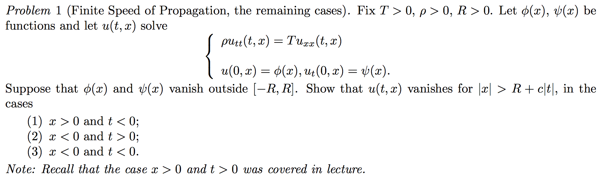 Fix T > 0, rho > 0, R > 0. Let phi (x), psi (x) be | Chegg.com