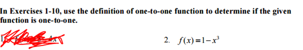 Solved Use the definition of one-to-one function to | Chegg.com