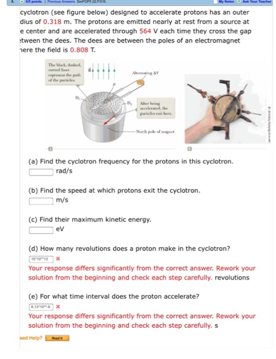 Solved Cyclotron (see figure below) designed to accelerate | Chegg.com