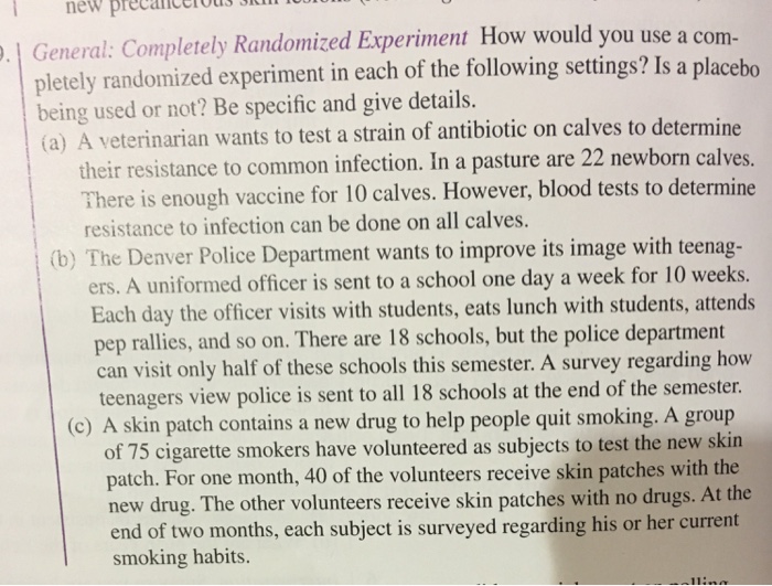 Solved General: Completely Randomized Experiment How would | Chegg.com Solved General: Completely Randomized Experiment How would | Chegg.com