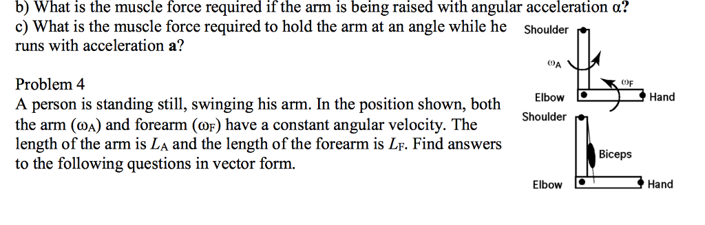 Solved b) What is the muscle force required if the arm is | Chegg.com