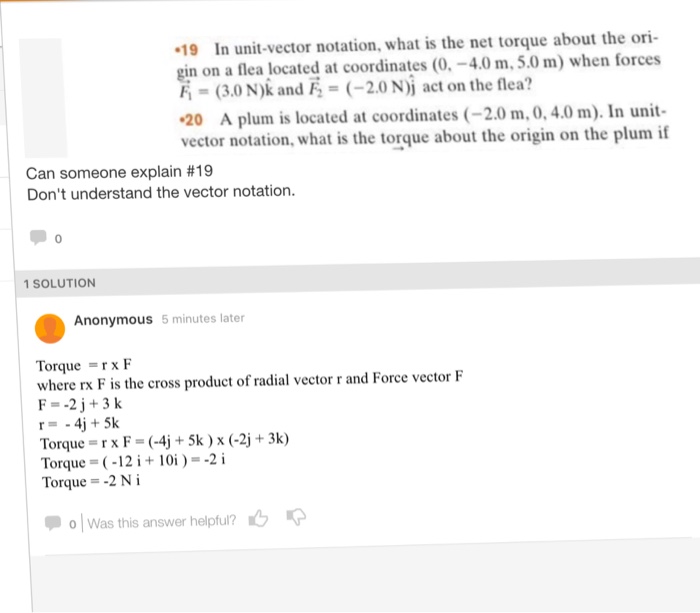 Solved 19 In unit-vector notation, what is the net torque | Chegg.com
