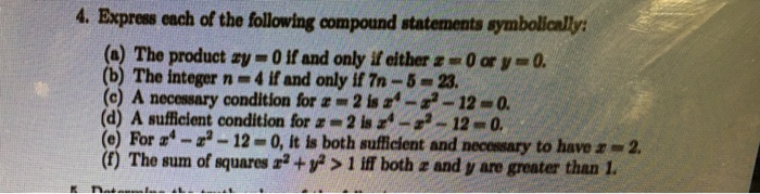 Solved Express each of the following compound statements | Chegg.com
