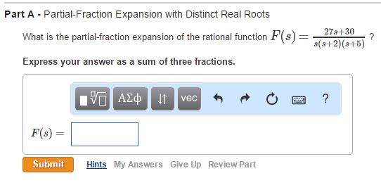 Solved Partial-Fraction Expansion with Distinct Real | Chegg.com