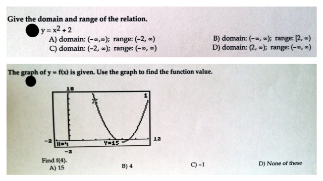 Solved Give the domain and range of the relation. y = x2 + | Chegg.com