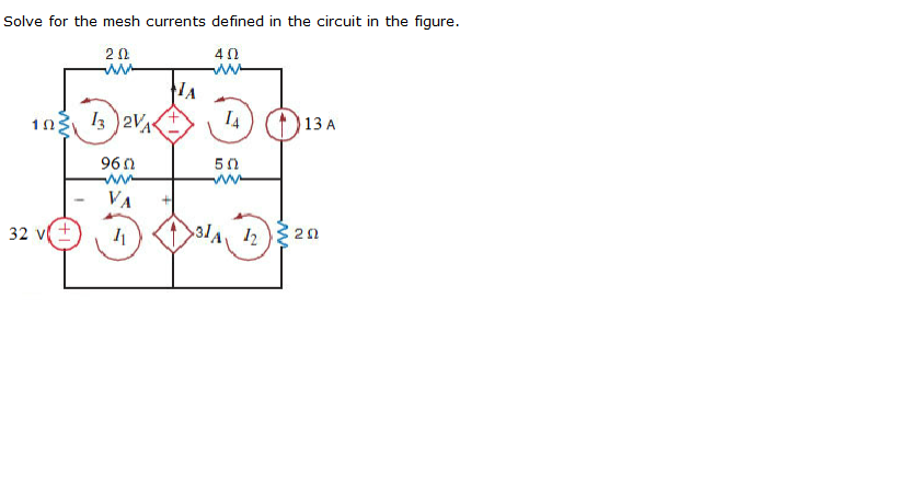 Solved Solve for the mesh currents defined in the circuit in | Chegg.com