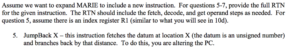 Assume we want to expand MARIE to include a new | Chegg.com