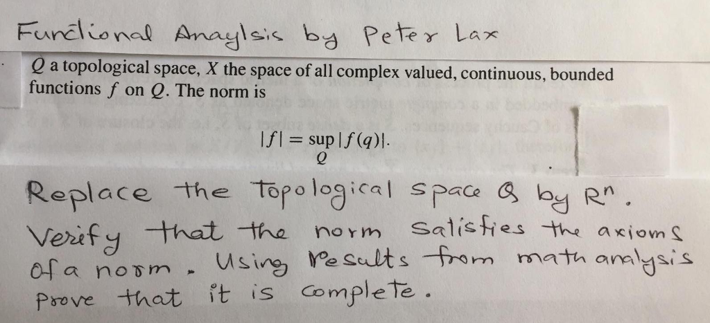Functional Analysis by Peter Lax Q a topological | Chegg.com