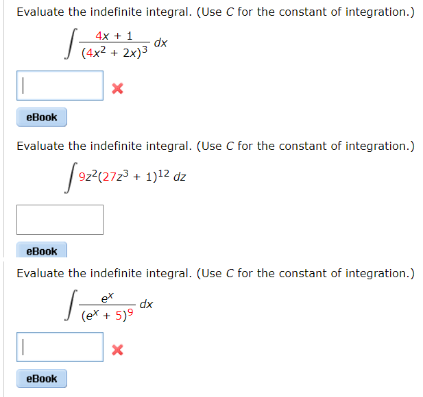 Solved Evaluate the indefinite integral. (Use C for the | Chegg.com