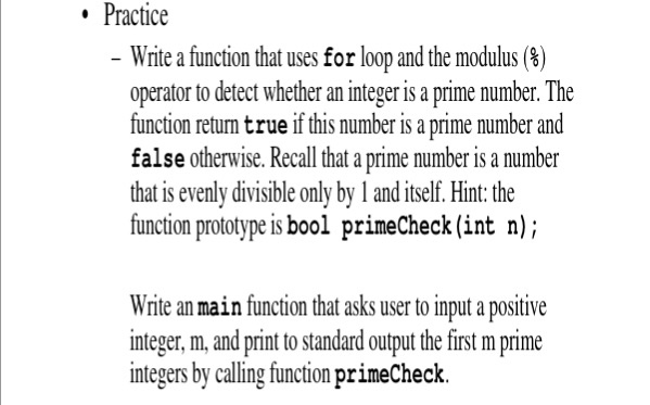 Solved ? Practice ? Write a function that uses for loop and | Chegg.com