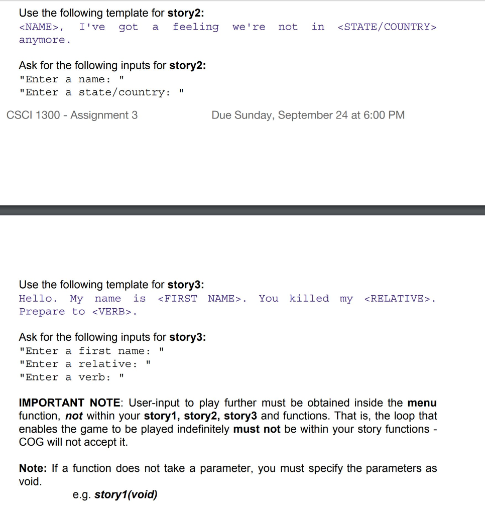 Solved Problem 1 The Story Generator In The Game Mad libs Chegg solved-problem-1-the-story-generator-in-the-game-mad-libs-chegg