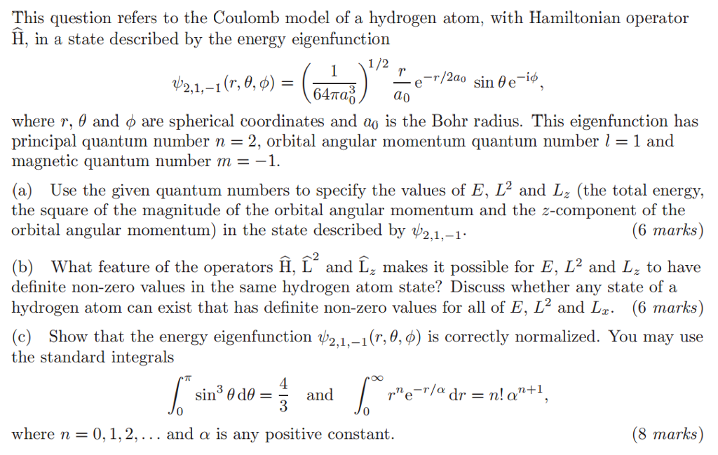 This question refers to the Coulomb model of a | Chegg.com