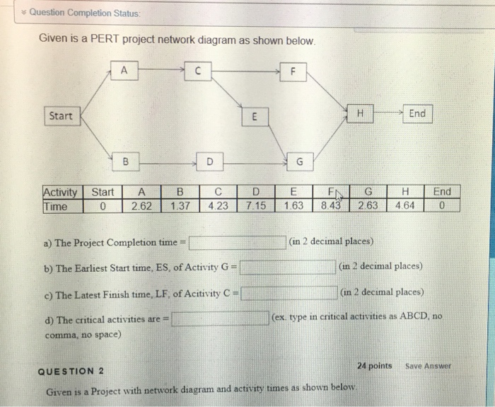 Solved Given is a PERT project network diagram as shown | Chegg.com Solved Given is a PERT project network diagram as shown | Chegg.com