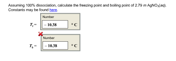 Solved Assuming 100% dissociation, calculate the freezing | Chegg.com
