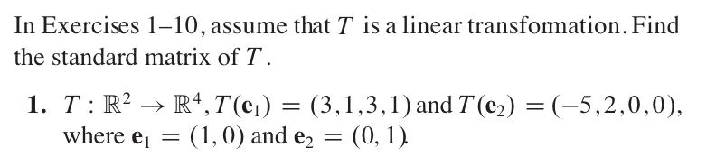 Solved assume that T is a linear transformation .Find the | Chegg.com