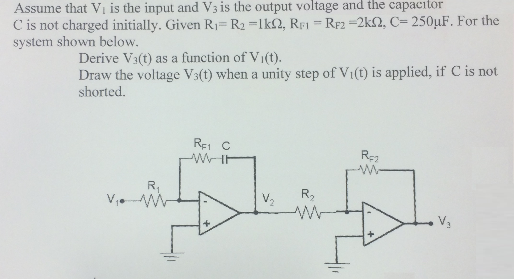 Solved Assume that V_1 is the input and V_3 is the output | Chegg.com