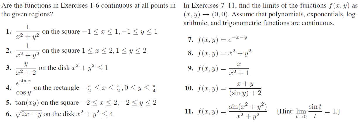 Solved Are the functions in Exercises 1-6 continuous at all | Chegg.com