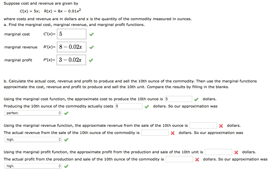 Solved Suppose cost and revenue are given by C(x) = 5x; R(x) | Chegg.com