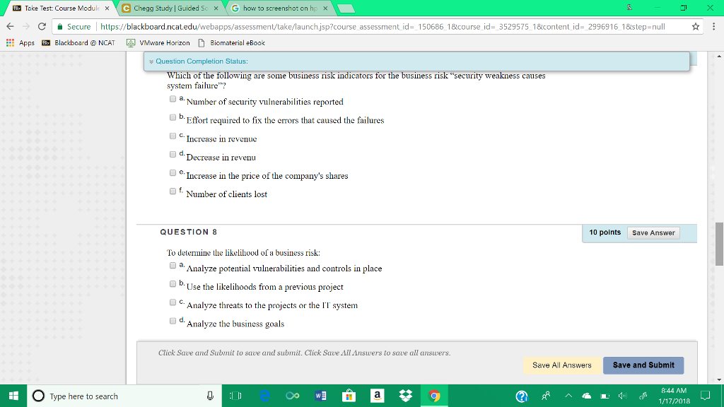 Solved Take Test: Course Modul 、G Clegg Study I Guided Sc 、G | Chegg.com